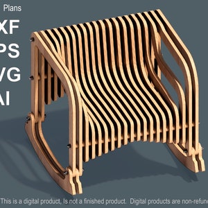 Parametric Rocking Chair DXF File for Cnc Router/plywood Chair/custom ...