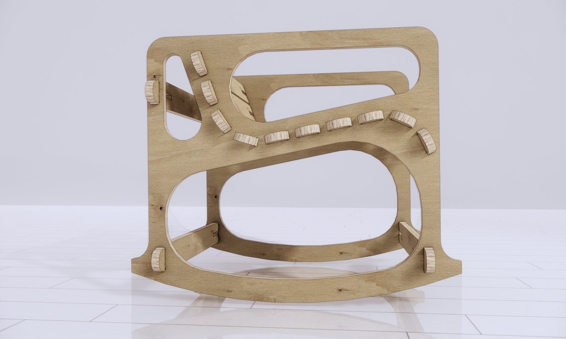 Laser Cut Wooden Rocking Chair DXF File, Chair Cnc Pla Ns, Laser ...