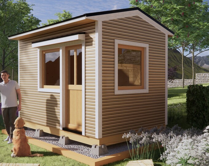 10x12 Office Shed Plans With Lean to Roof PDF - Etsy Canada