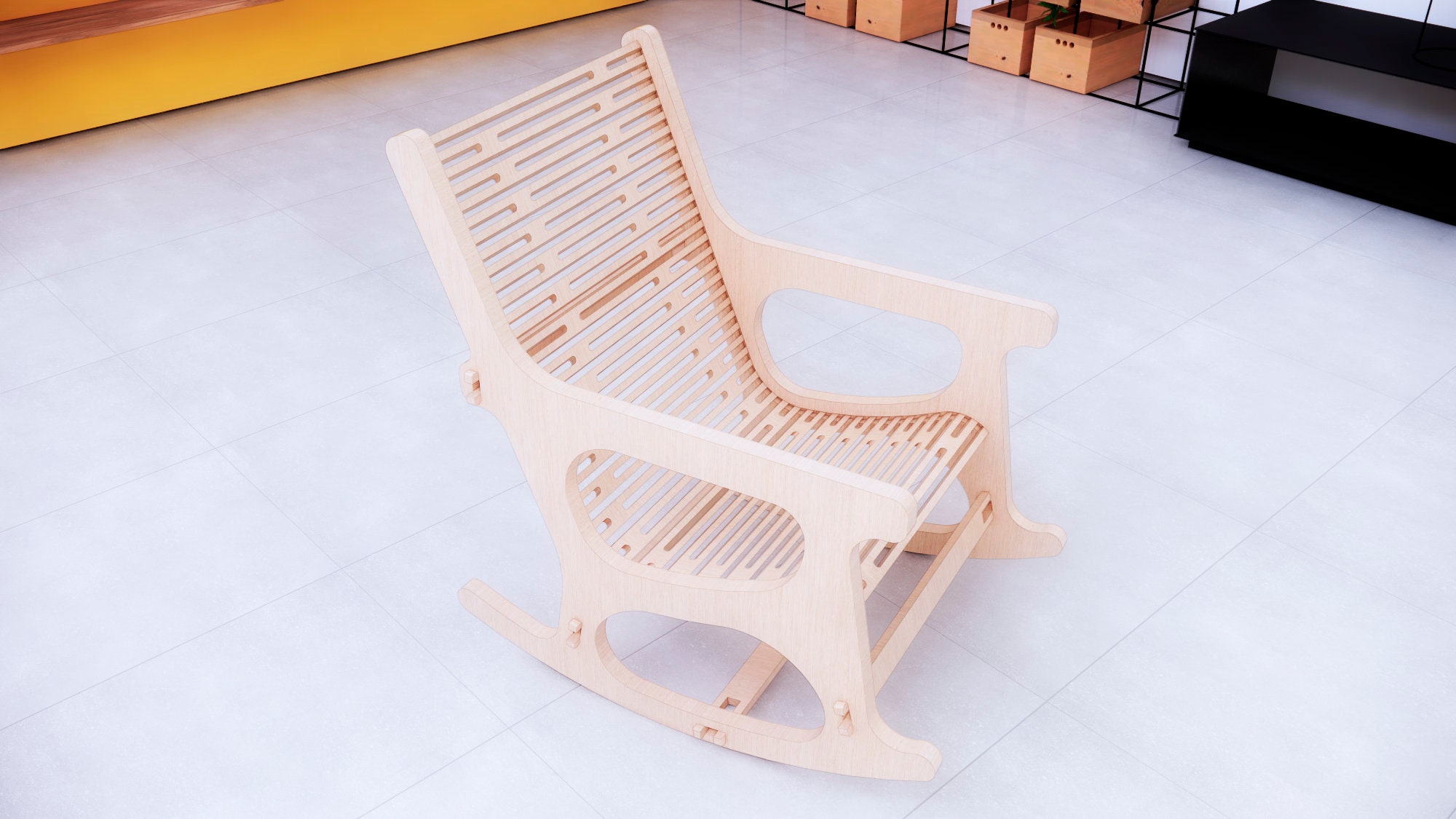 Rocking Chair DXF File Chair Cnc Plans Laser Cutting Cnc | Etsy