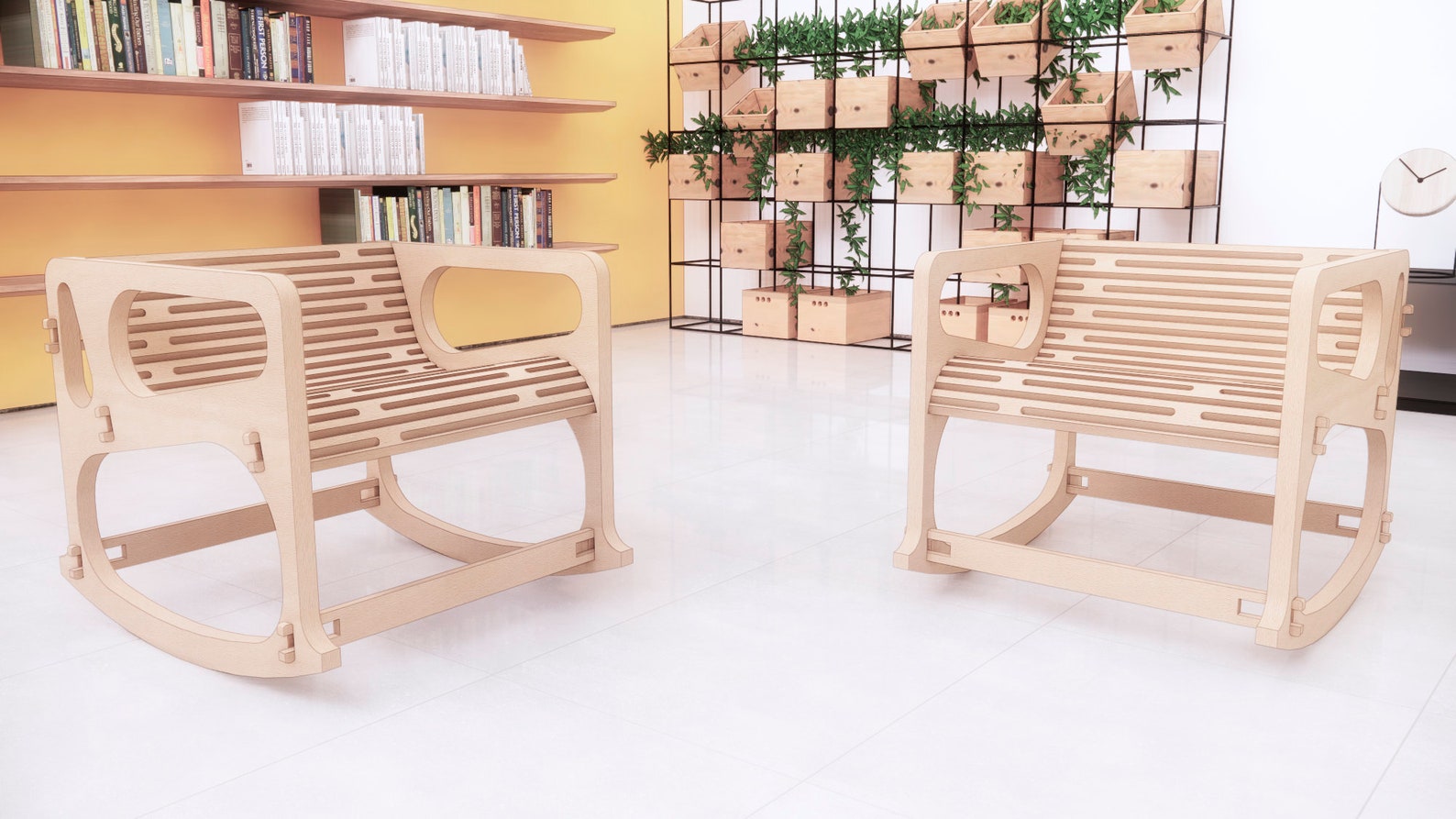 Laser Cut Wooden Rocking Chair DXF File Chair Cnc Pla Ns - Etsy UK