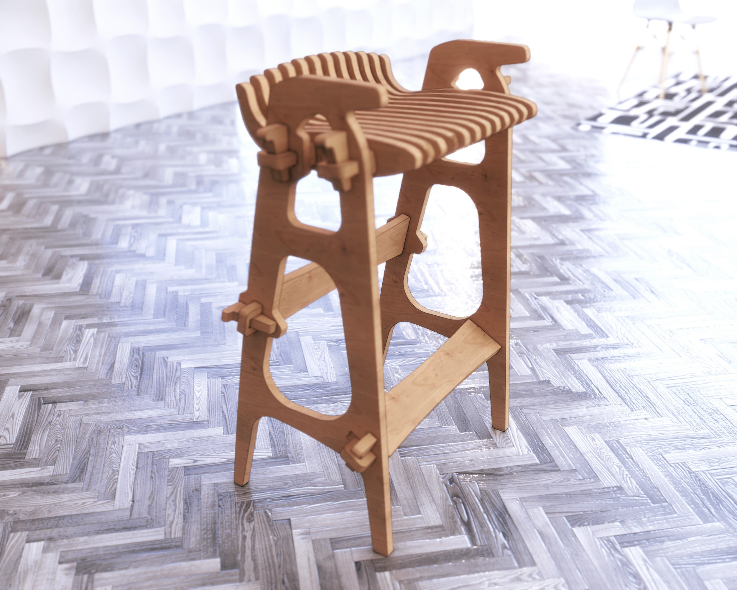 Parametric Design High Chair DXF SVG EPS File Cnc and Laser - Etsy