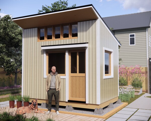 10'x20' Modern Garden Shed Plans With Porch, Small Garden Studio House Construction Drawings ...