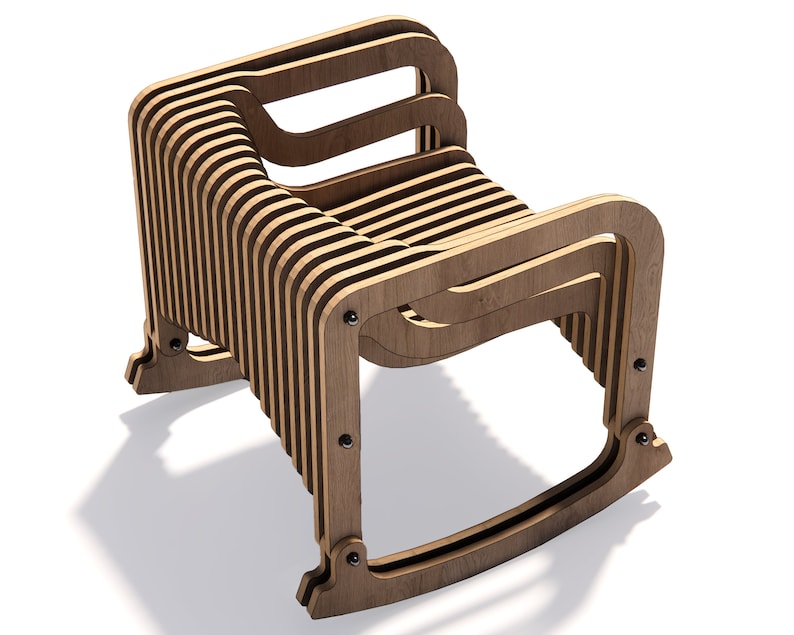 Parametric Rocking Chair DXF File for Cnc Router/plywood Chair/custom ...