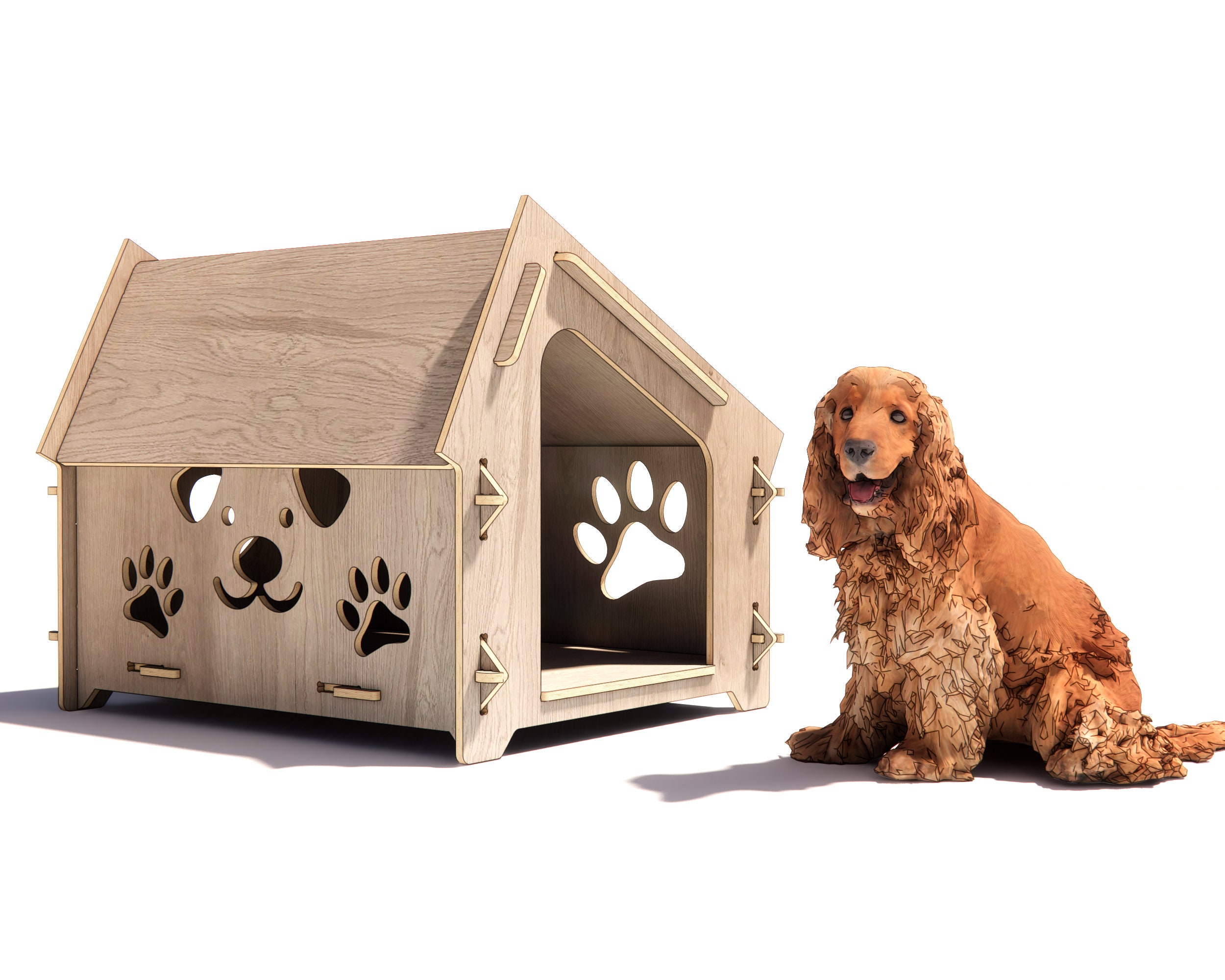 Dog Kennel 06 DXF. EPS, SVG Files for Cnc Cut/plywood Pet House/custom ...