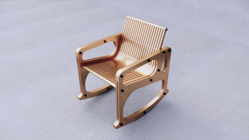 Parametric Rocking Chair DXF File Cnc Cut/plywood Chair/custom | Etsy