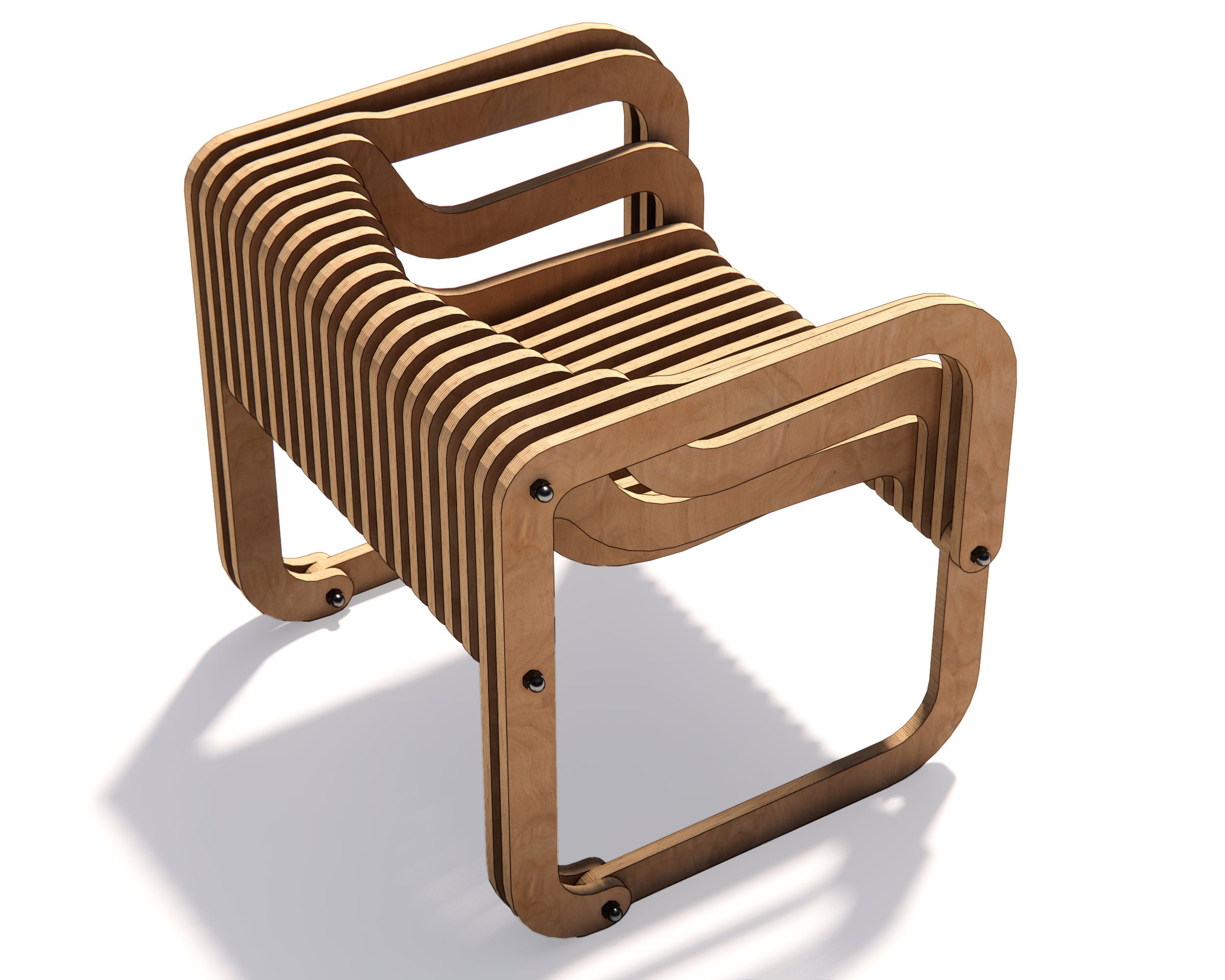 Parametric Chair Dxf File For Cnc Cut Plywood Chair Custom Furniture Etsy