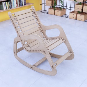 Rocking Chair Cnc File, Chair Assembly DXF File, Cnc Chair, Laser Cut ...