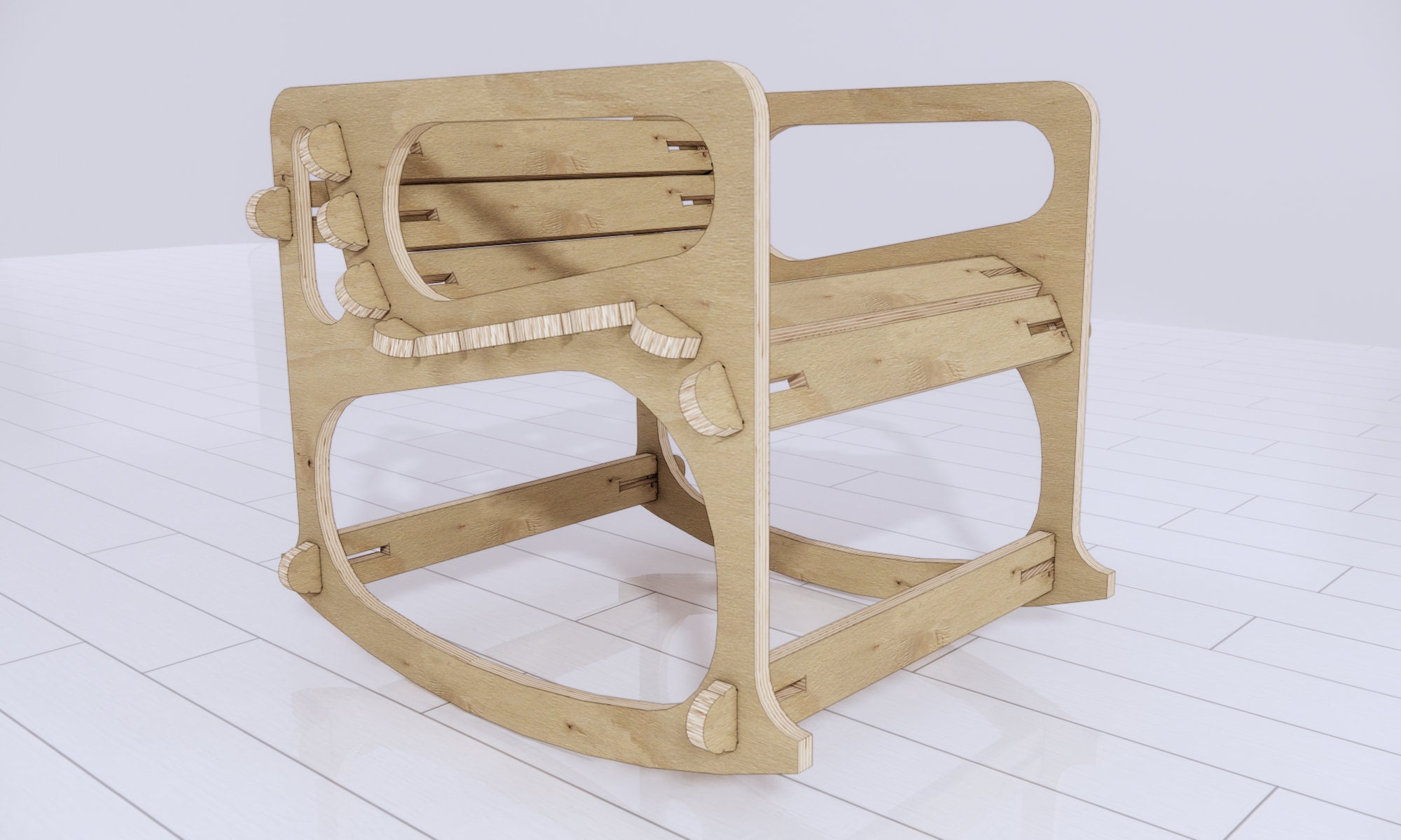 Laser Cut Wooden Rocking Chair DXF File, Chair Cnc Pla Ns, Laser ...