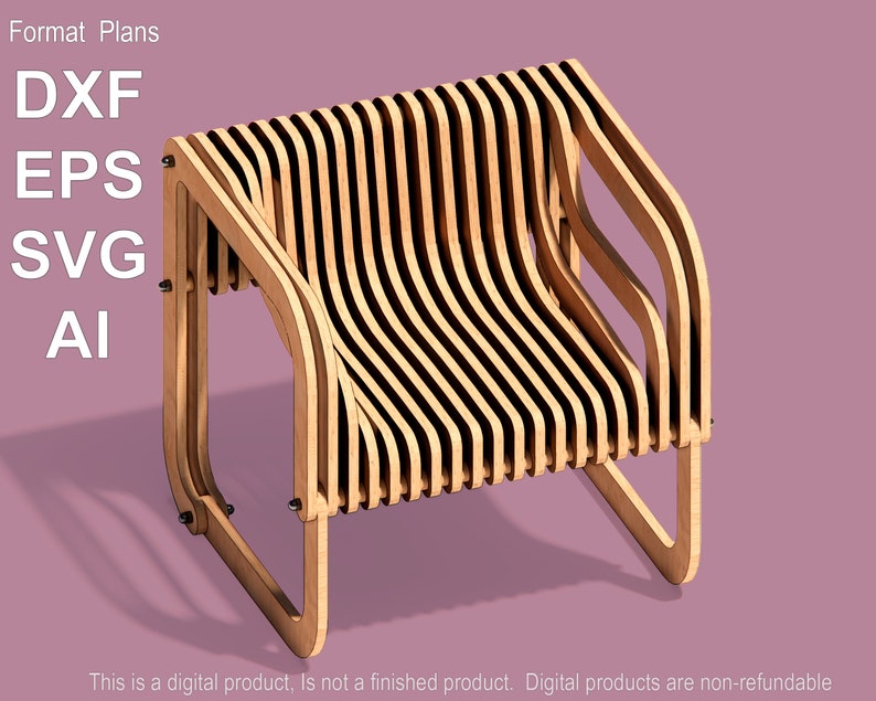Parametric Chair DXF File for Cnc Cut/plywood Chair/custom Furniture - Etsy