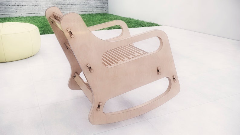 Rocking Chair Assembly Laser Cut Wooden Rocking Chair DXF - Etsy