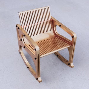 Parametric Rocking Chair DXF File Cnc Cut/plywood Chair/custom ...