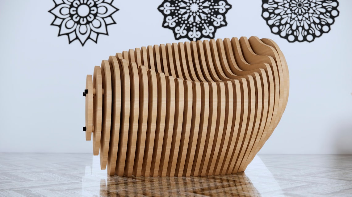 Parametric Wooden Chair Cnc Plan Laser Cut File Oval Chair - Etsy