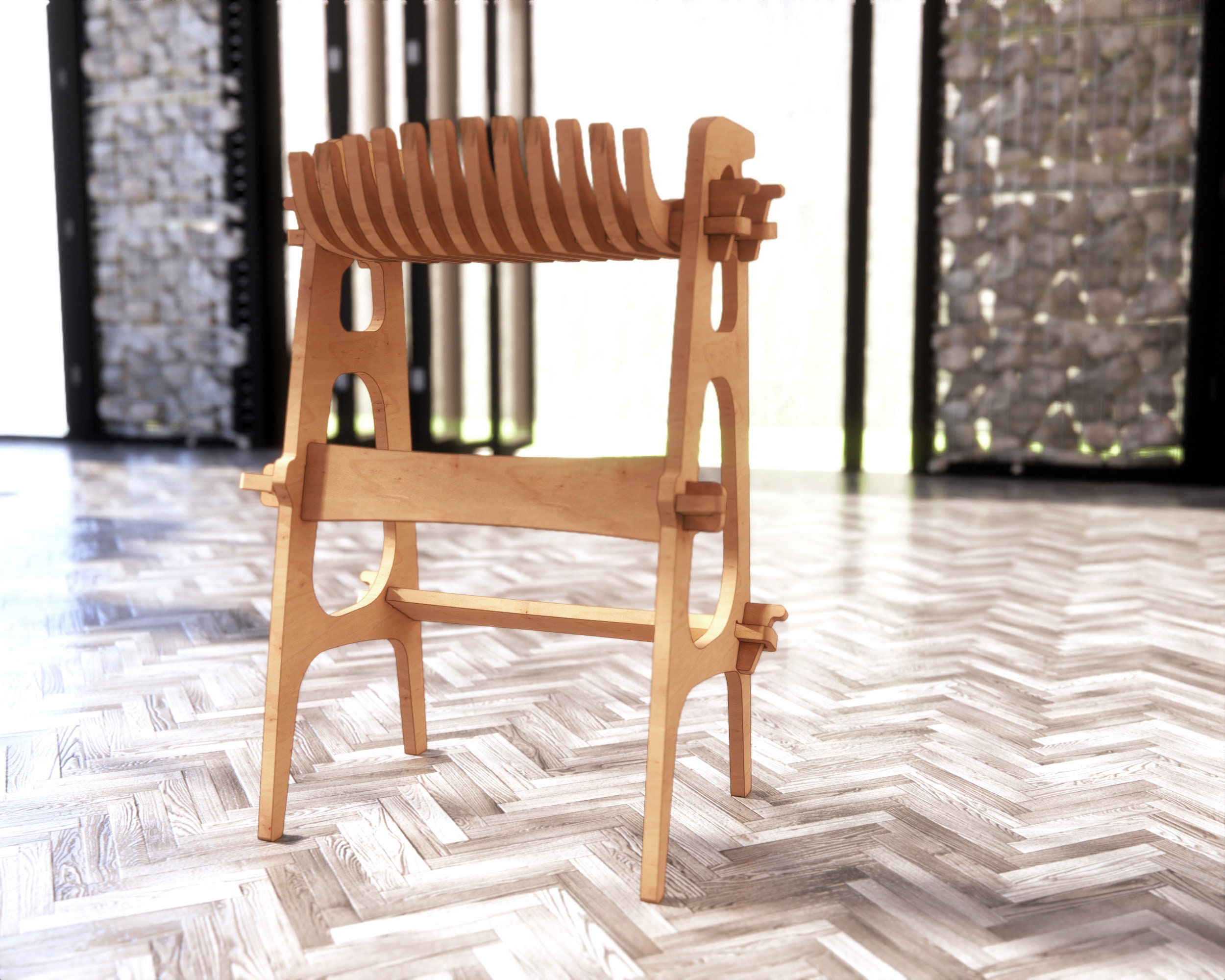 Parametric Design High Chair DXF, SVG, EPS File Cnc and Laser Cut ...