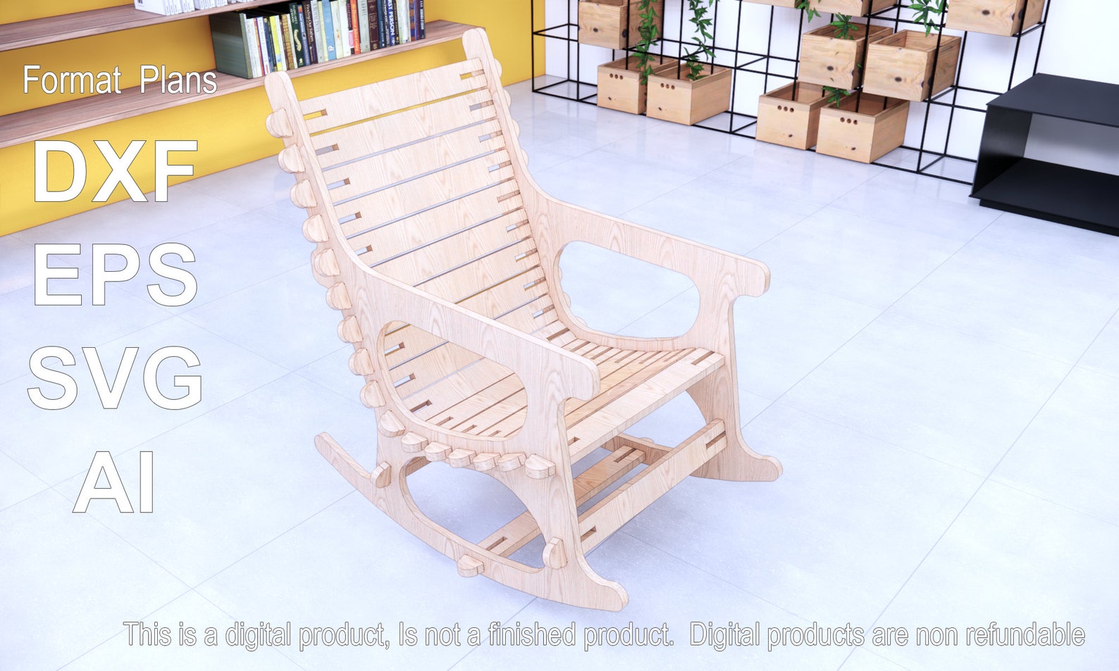 Rocking Chair DXF File Chair Cnc Plans Laser Cutting Cnc - Etsy