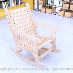 Rocking Chair DXF File, Chair Cnc Plans, Laser Cutting Cnc File ...