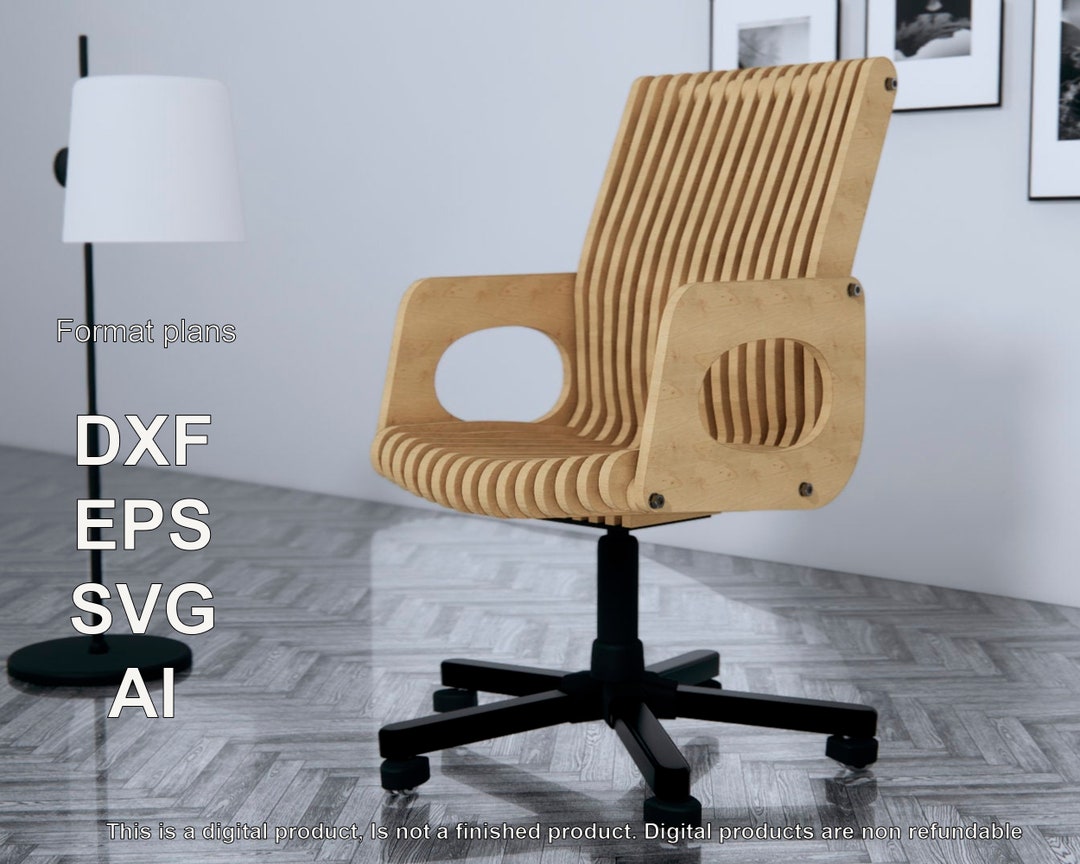 Office Chair Cnc, Parametric Office Chair Plan, Laser Cut Files, Chair ...