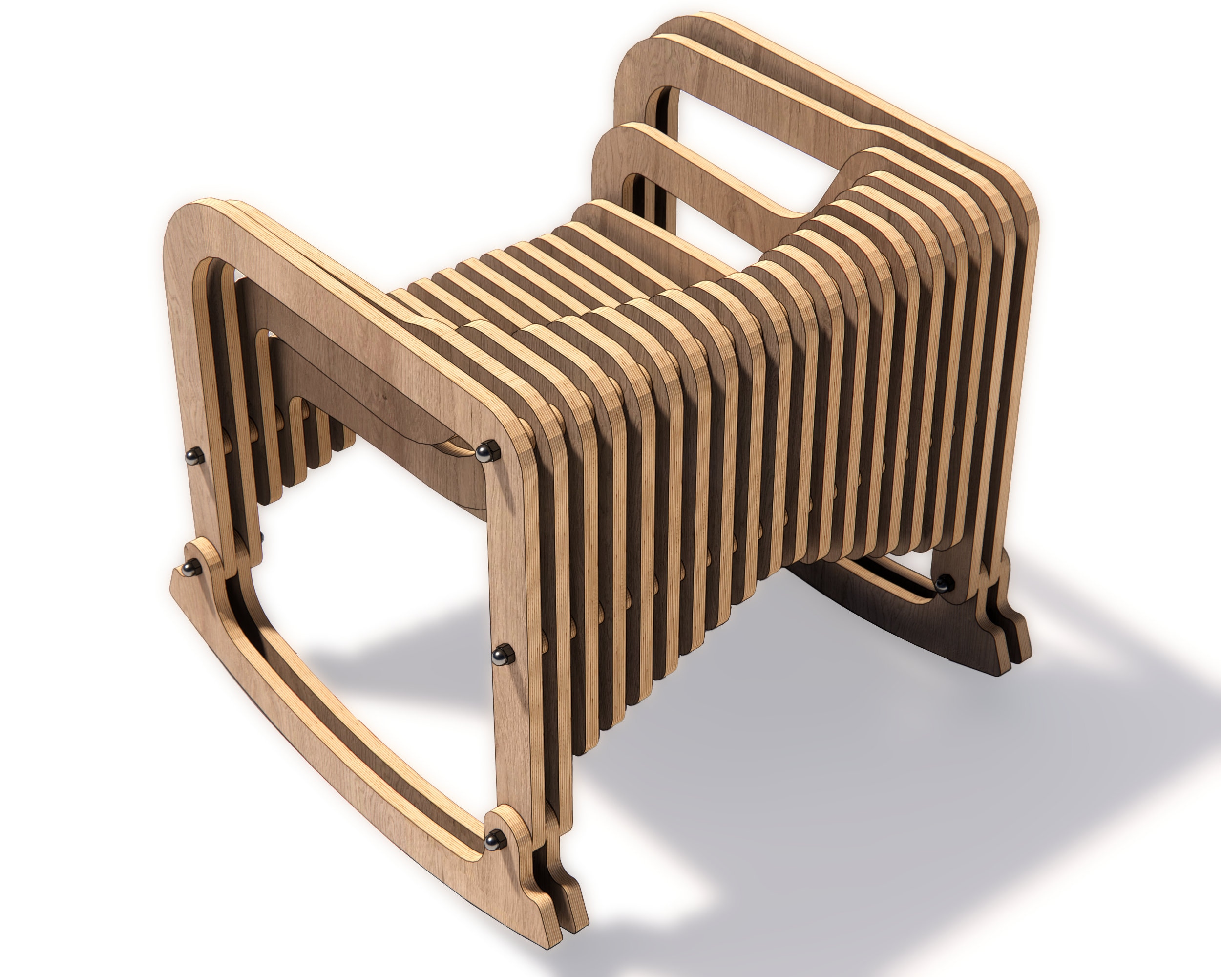 Parametric Rocking Chair DXF File for Cnc Router/plywood Chair/custom ...