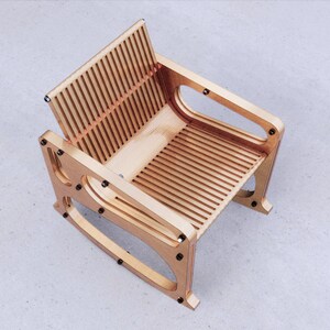 Parametric Rocking Chair DXF File Cnc Cut/plywood Chair/custom ...