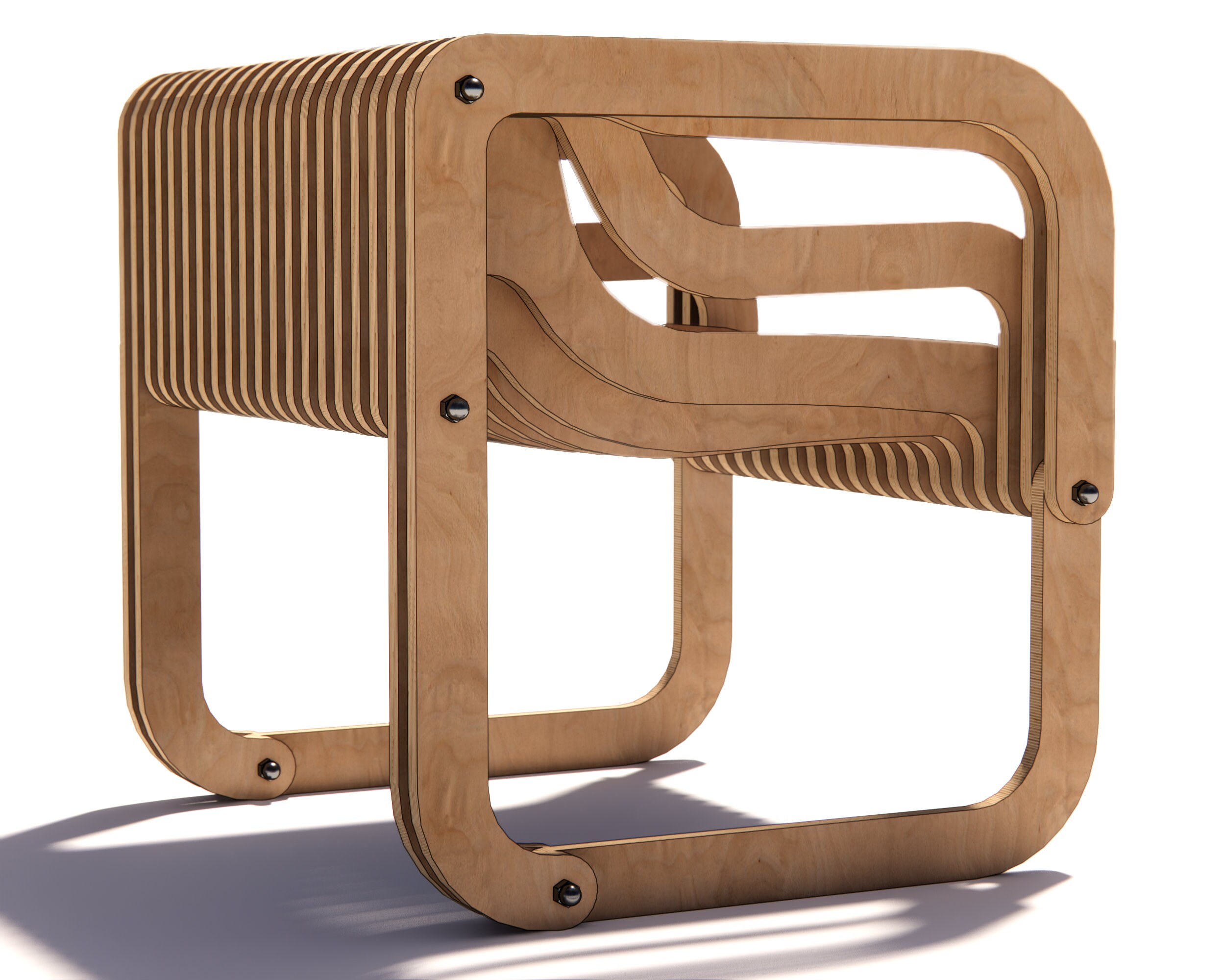 Parametric Chair Dxf File For Cnc Cut Plywood Chair Custom Furniture Etsy