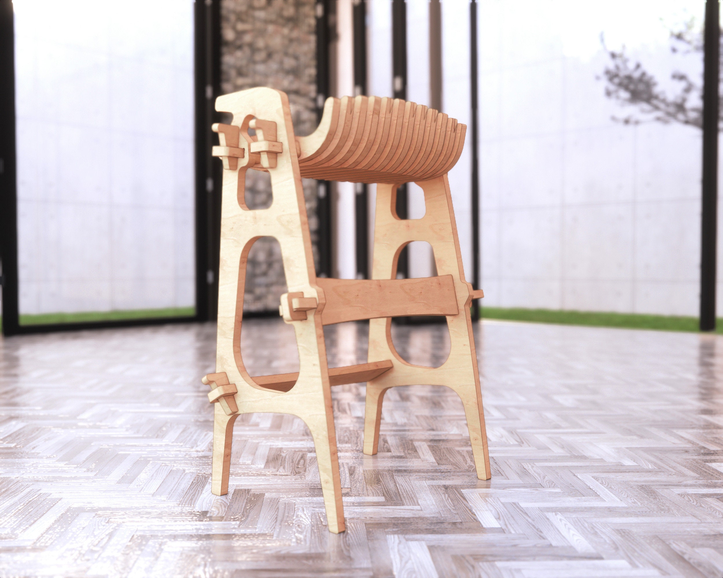 Parametric Design High Chair DXF, SVG, EPS File Cnc and Laser Cut ...