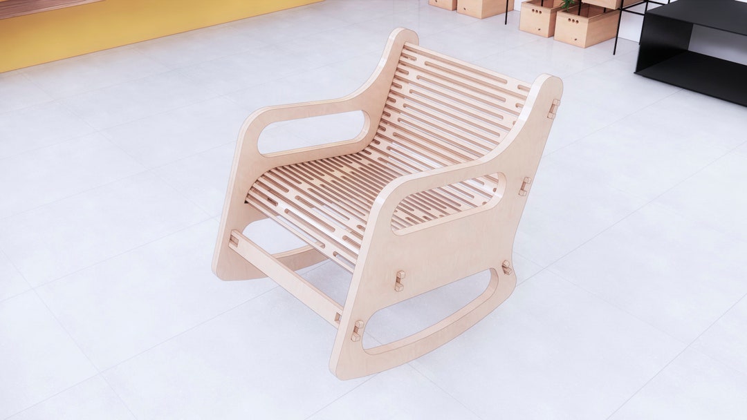 Rocking Chair Assembly Laser Cut Wooden Rocking Chair DXF - Etsy