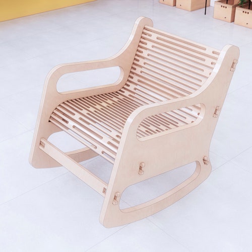 Rocking Chair Assembly Laser Cut Wooden Rocking Chair DXF - Etsy