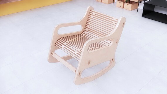 Rocking Chair Assembly Laser Cut Wooden Rocking Chair DXF - Etsy