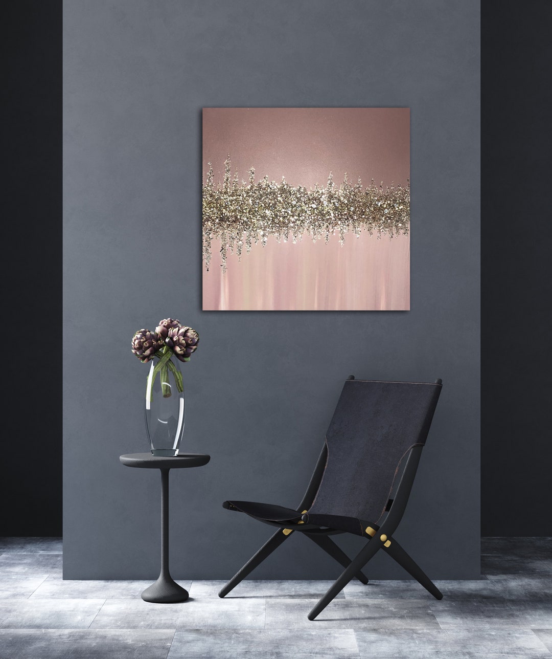 CRUSHED GLASS ART, Sparkling Wall Art, Glam Wall Art, Crushed Glass ...