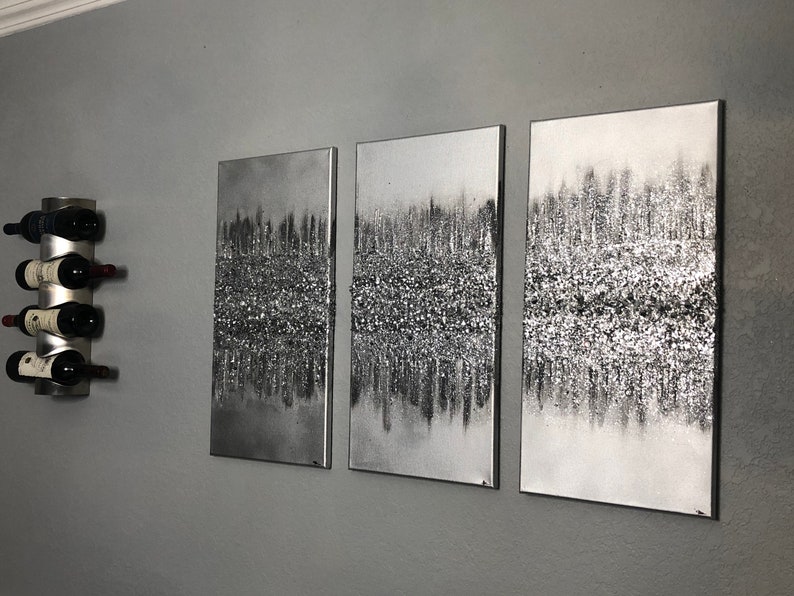 RHINESTONE WALL ART, Crystal Wall Art, Crushed Mirror Art, Minimalist ...