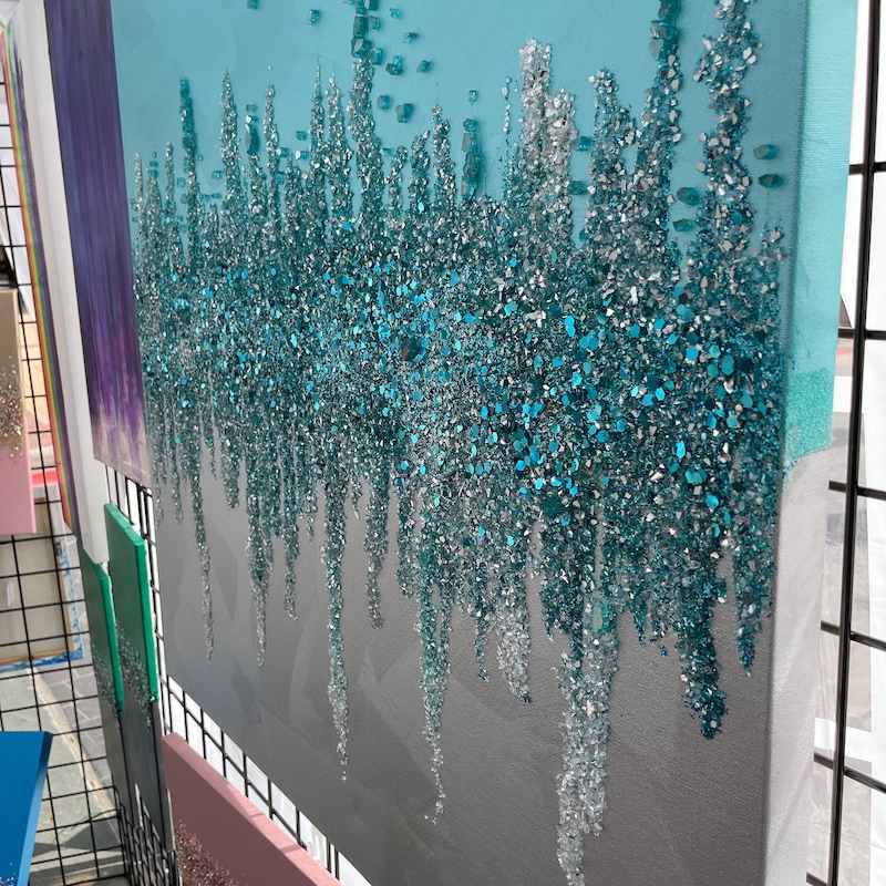 Crushed Glass Resin Art - Etsy