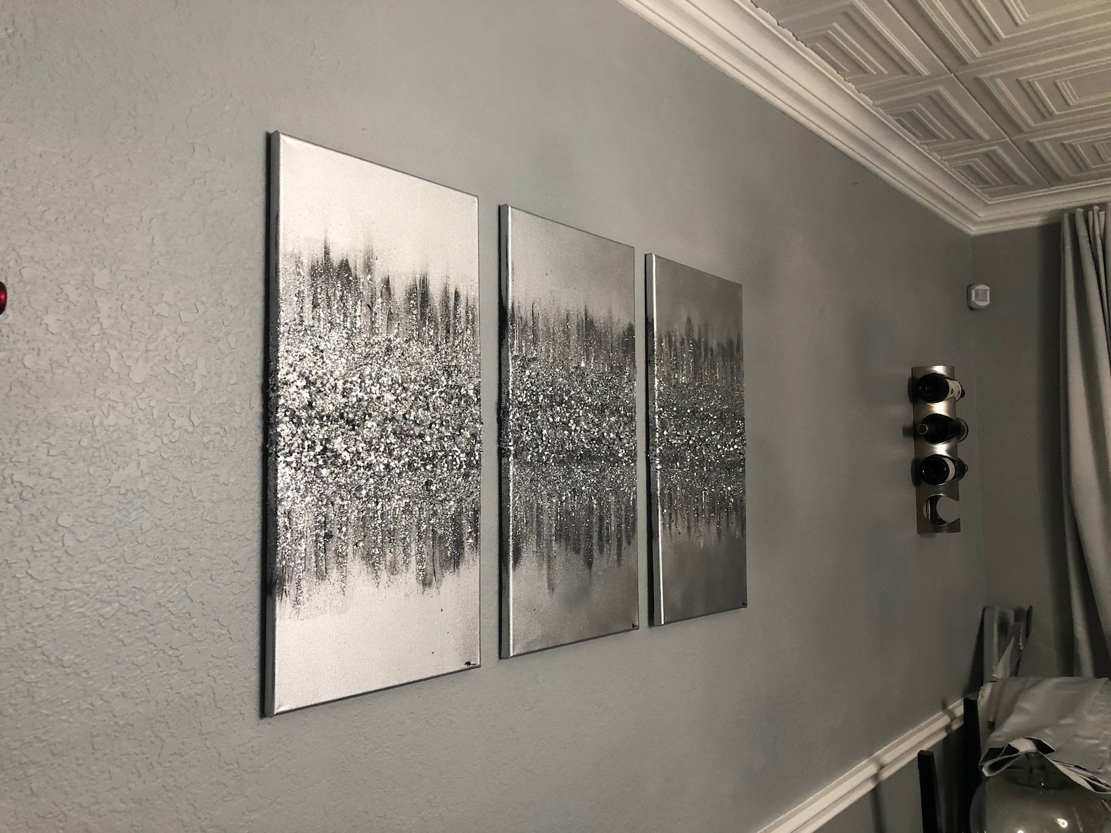 RHINESTONE WALL ART, Crystal Wall Art, Crushed Mirror Art, Minimalist ...