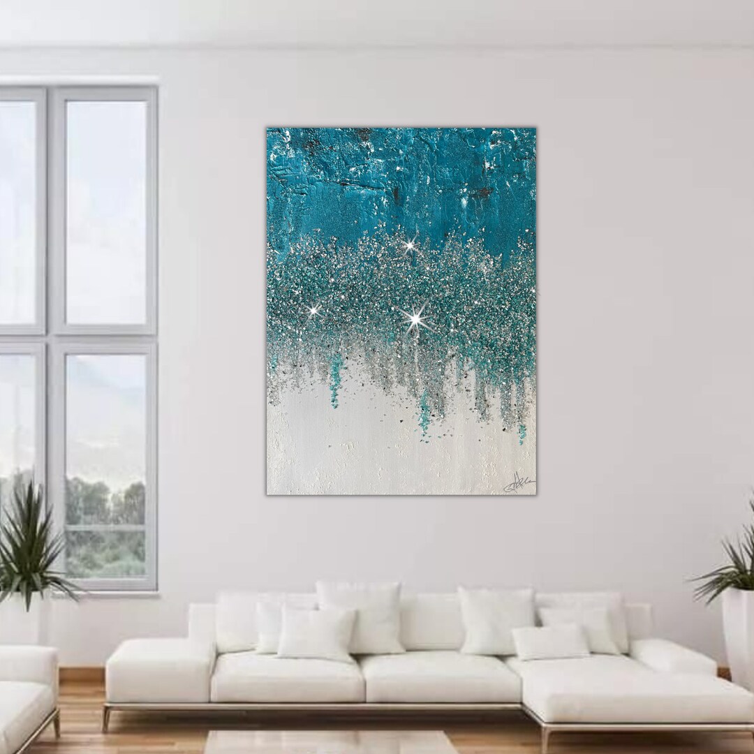 GLITTER WALL ART, Original Canvas Art, Unique Wall Hangings, Into Deep ...
