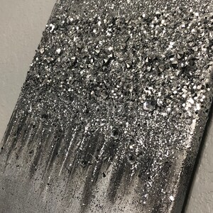 RHINESTONE WALL ART, Crystal Wall Art, Crushed Mirror Art, Minimalist ...