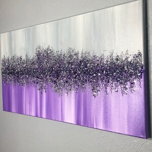 Mystic Mountain Resin Wall Art Glitter Wall Art Glamorous Purple Silver ...