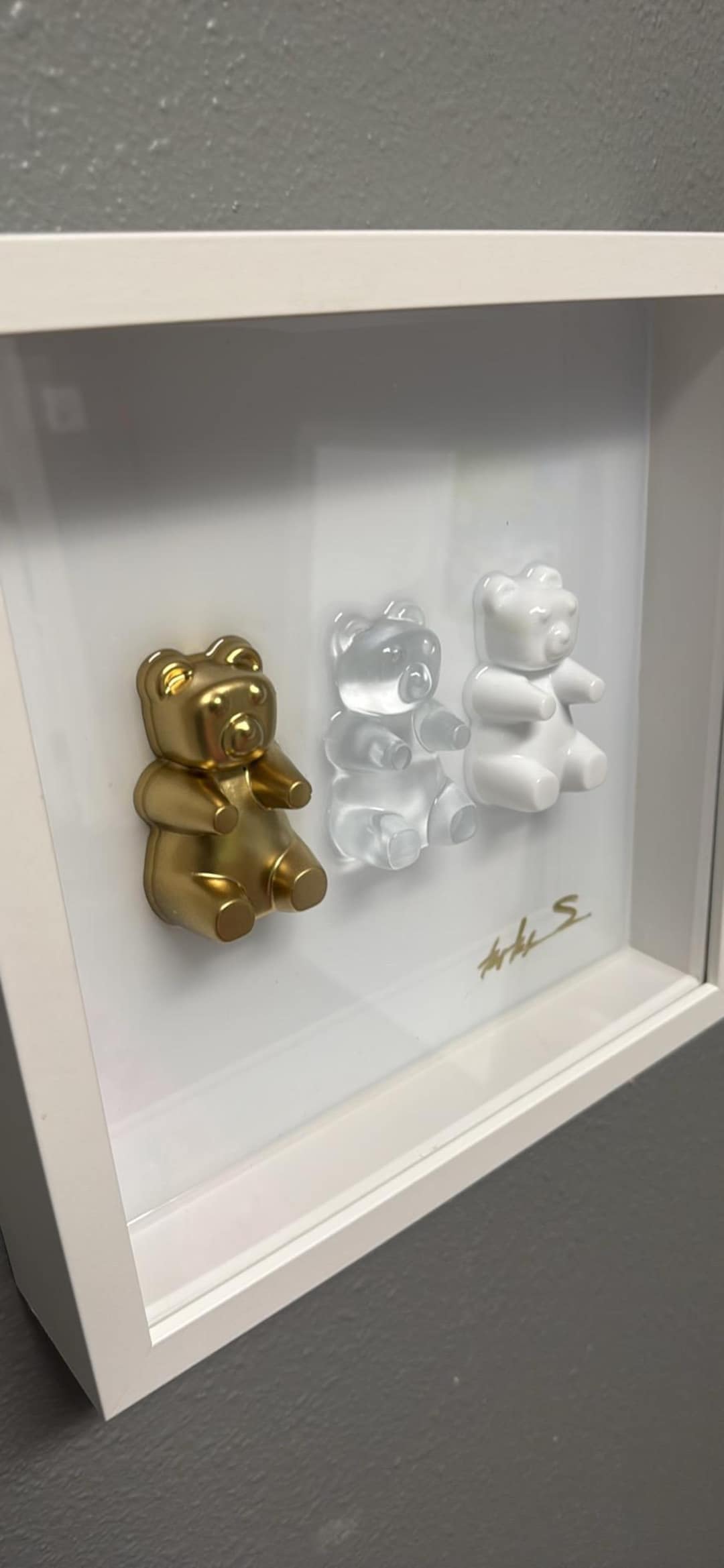 Minimalist Resin Bear Wall Art | Luxury Shadowbox Art | Modern ...