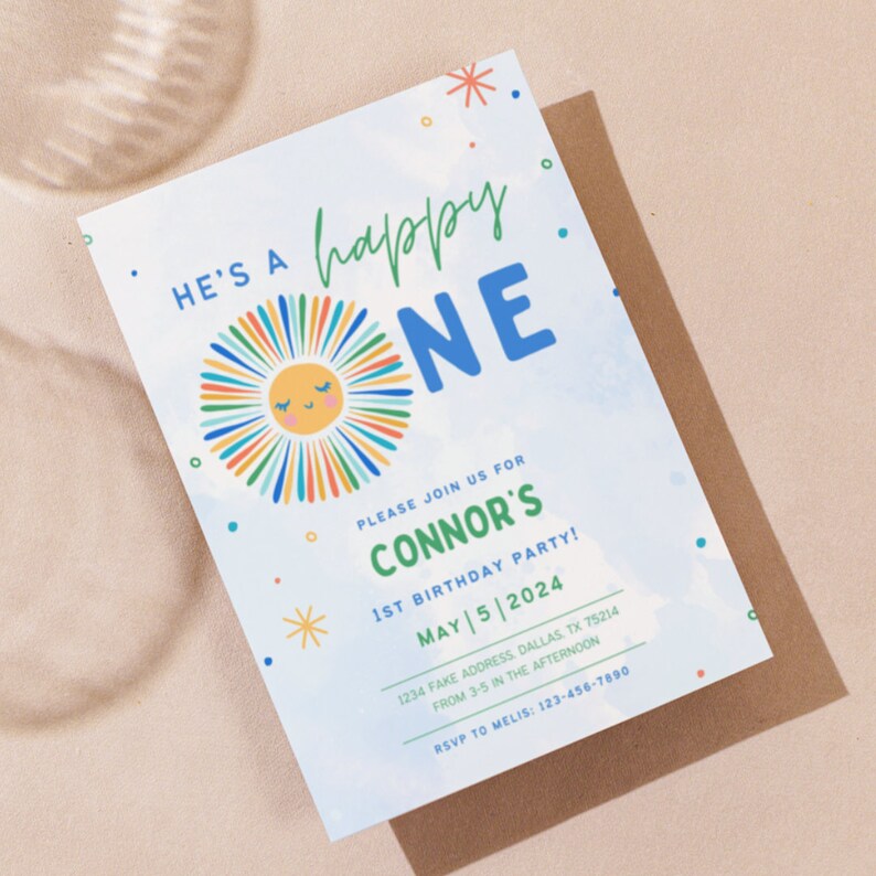 Baby’s First Birthday Party Invitation | Baby Girl or Boy 1st Bday ...