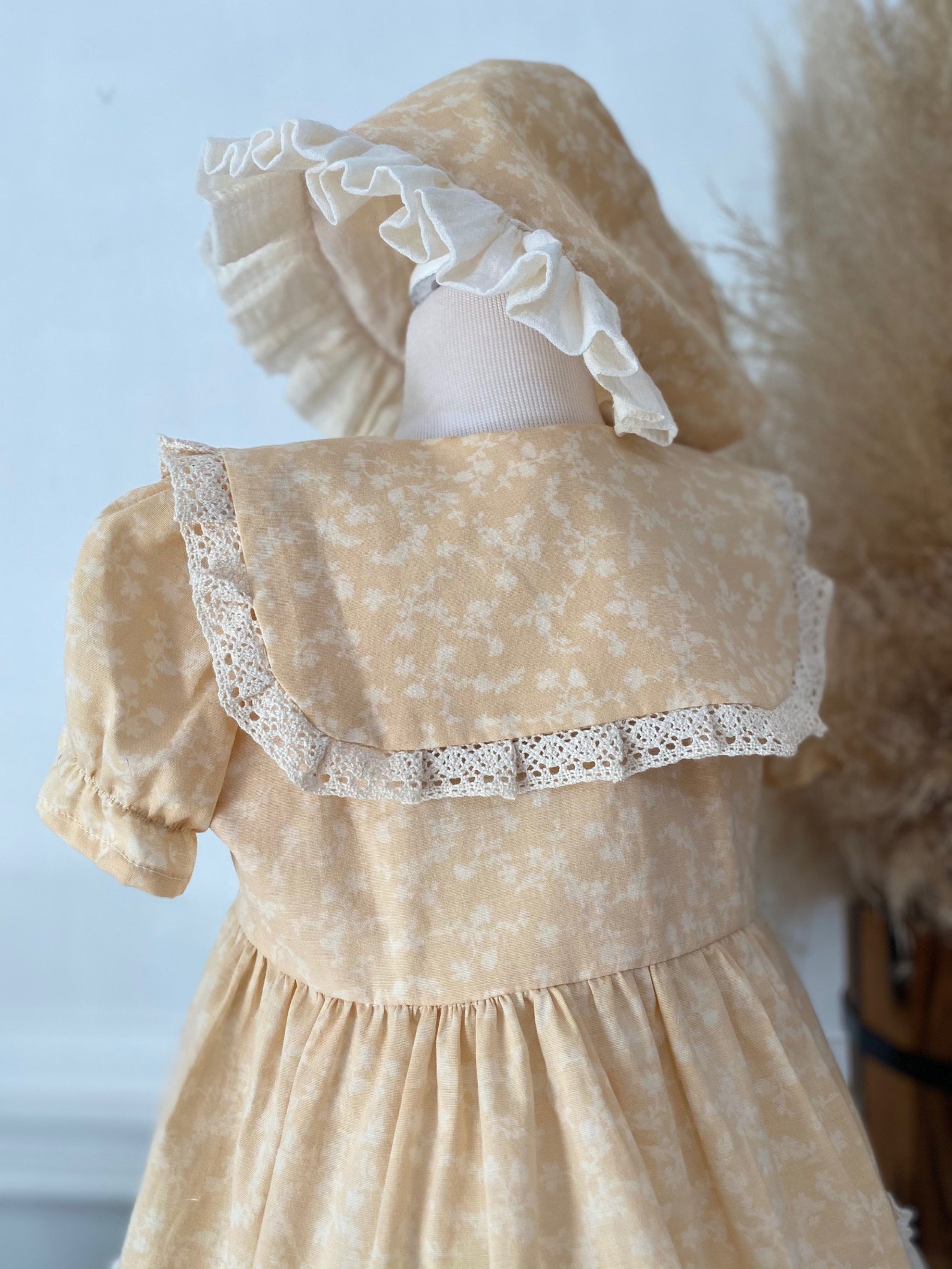 Cream Color Vintage Toddler Girl Dress, Country-style Handmade Dress ...