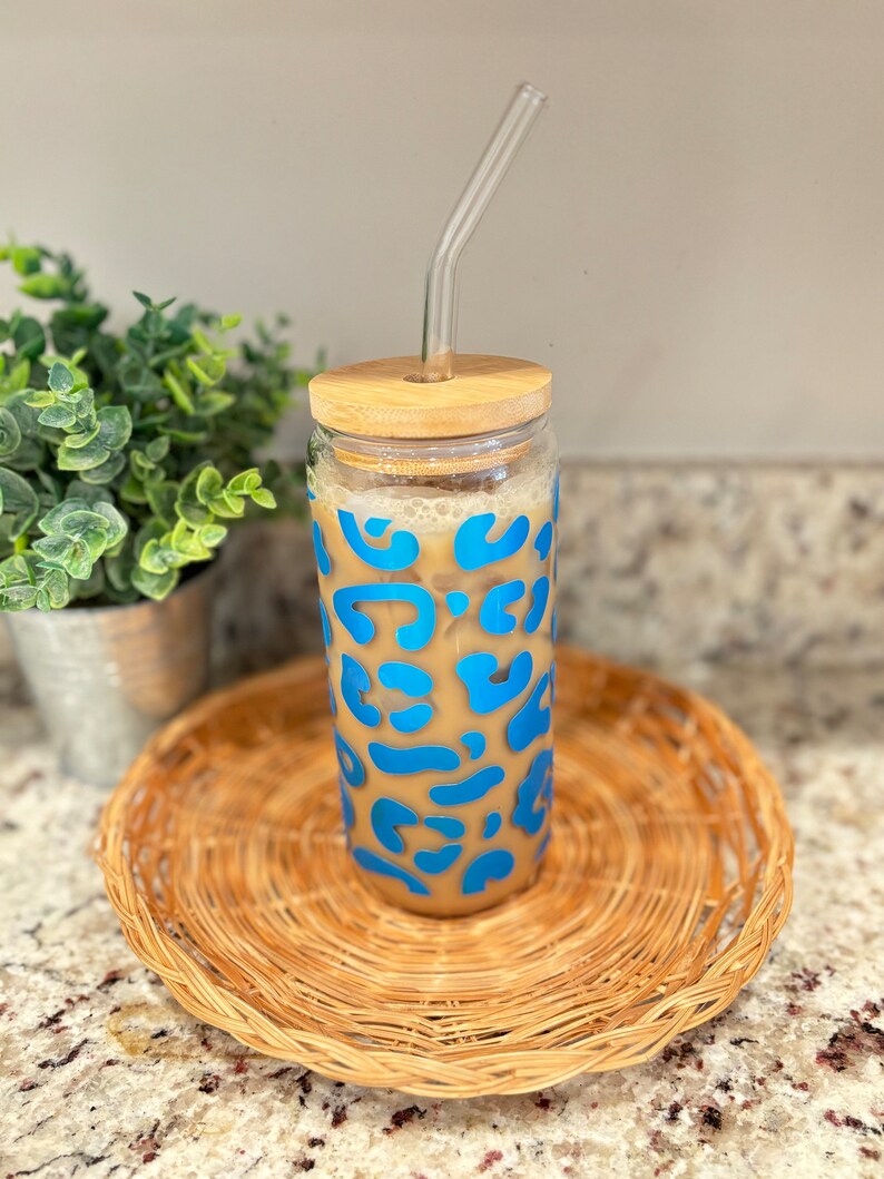 Custom Leopard Print Libby Glass Cup - 20 Oz / 16 Oz | Personalized ...