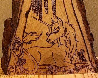 Pyrography Unicorn | Etsy
