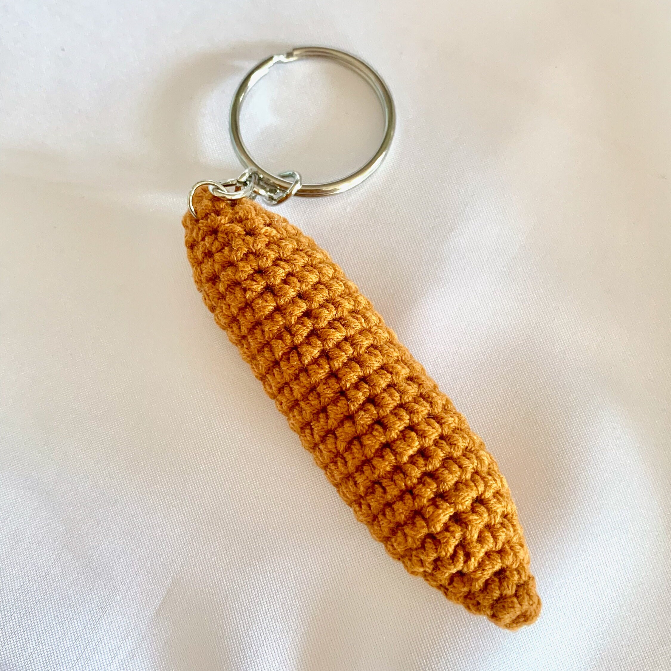 Handmade Baguette Bread Crochet Keychain, Pastry Key Ring Amigurimi ...