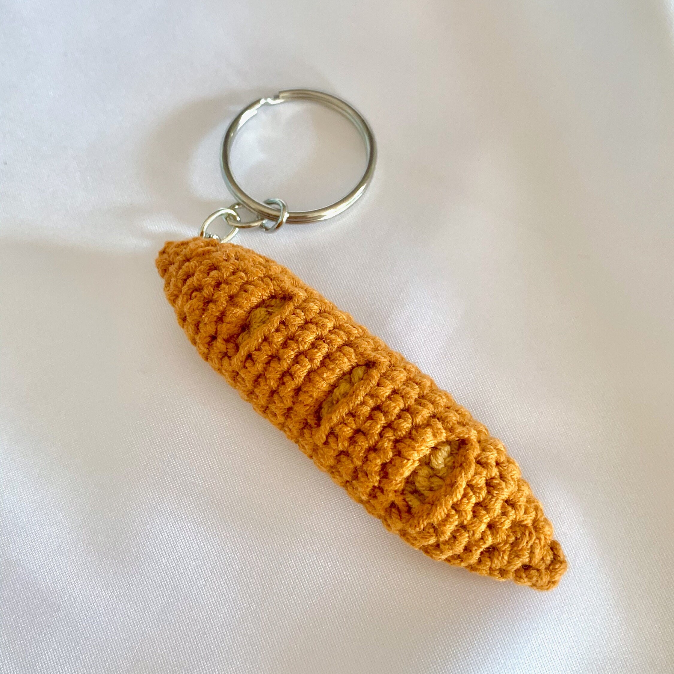Handmade Baguette Bread Crochet Keychain, Pastry Key Ring Amigurimi ...