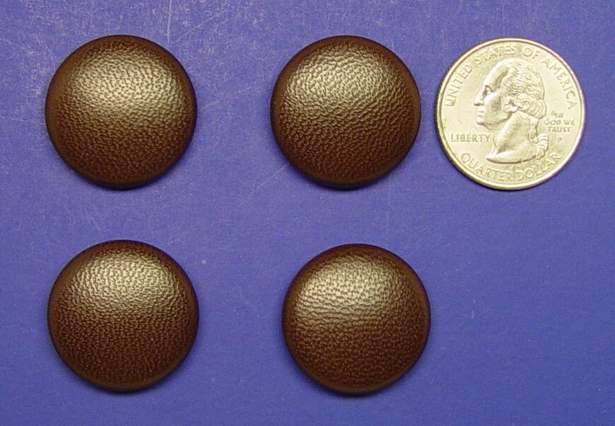 4 Botones de cuero genuino hechos en EE. UU. de color marrón oscuro ...