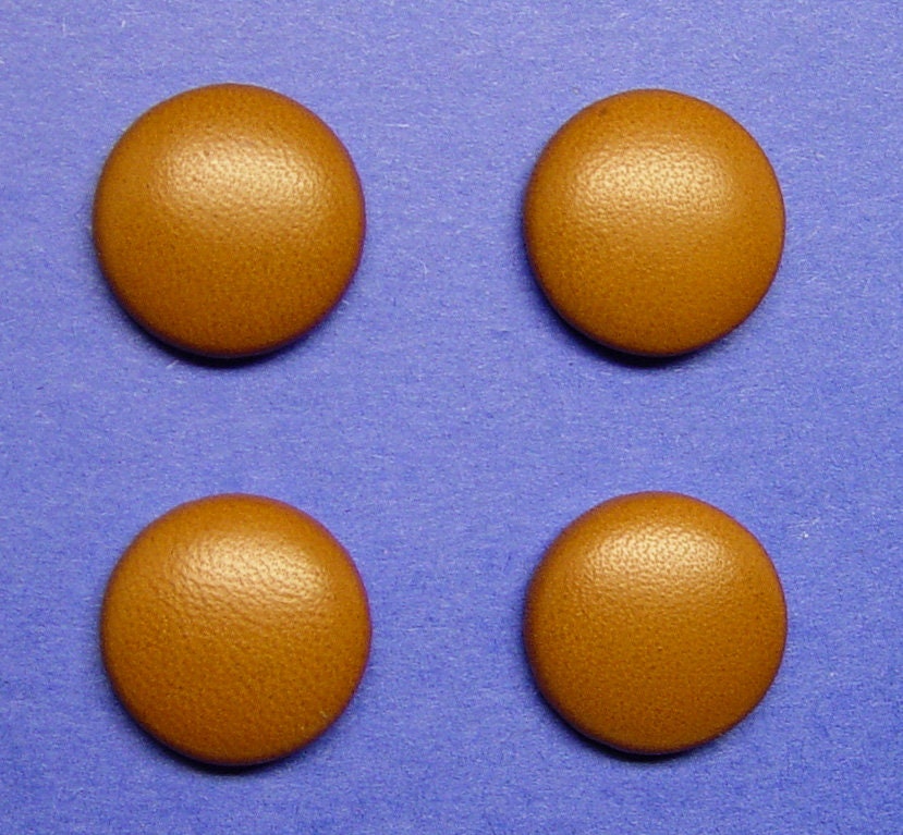 4 Made in USA Tan Color Genuine Leather Buttons 20 Mm ( 13/16 Inch ...