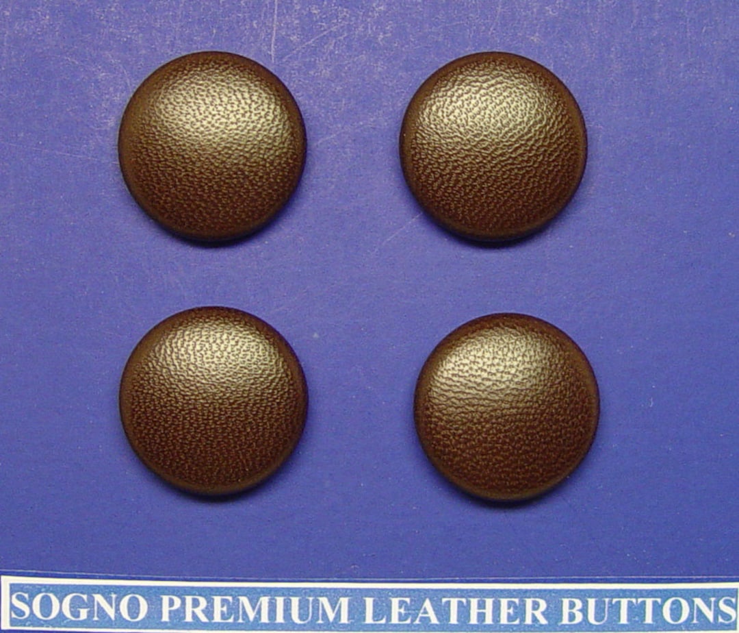 4 Botones de cuero genuino hechos en EE. UU. de color marrón - Etsy España