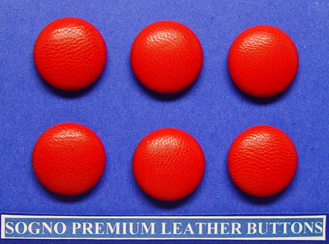 6 Made in USA Genuine Ferrari Red Color Leather Jacket Buttons With ...