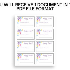 Printable Blank Easter Coupons for Kids Easter Egg Fillers Kids Rewards ...