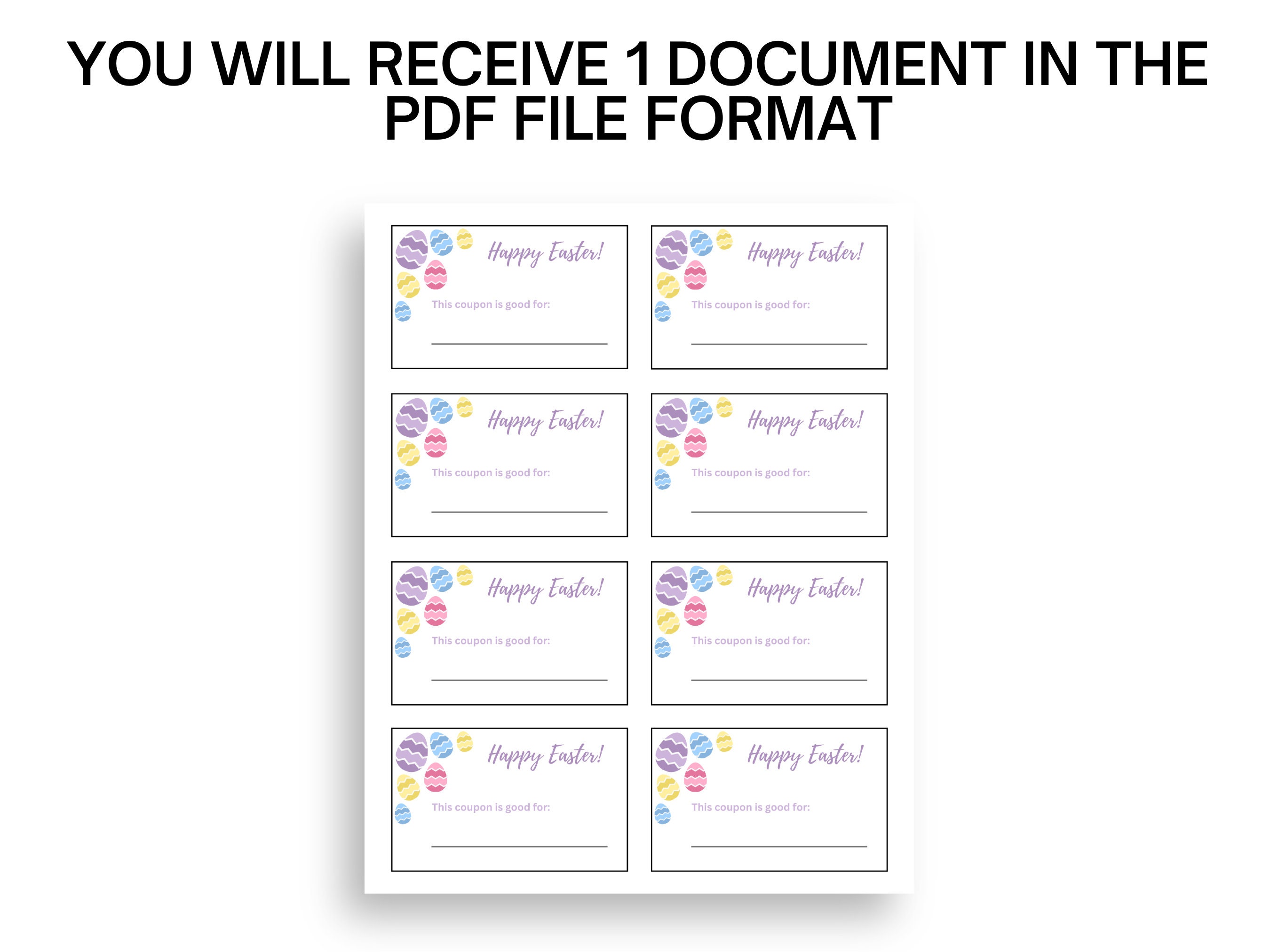 Printable Blank Easter Coupons for Kids Easter Egg Fillers Kids Rewards ...