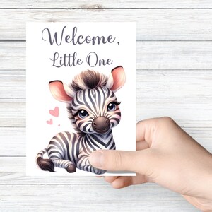 Printable Zebra Baby Shower Card New Baby Card Newborn Gift Card ...