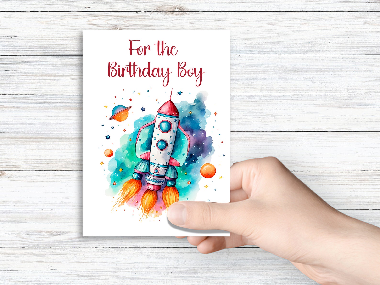 Printable Birthday Card for Kid Space Ship Birthday Card for Boy ...